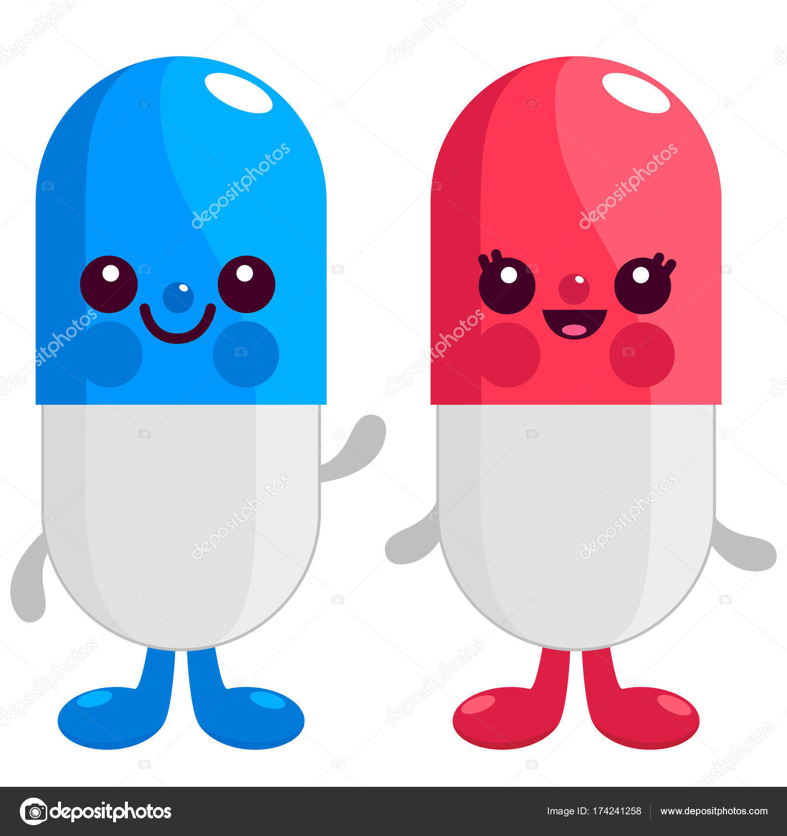 Pills and capsules characters ⬇ Vector Image by © stockakia | Vector ...