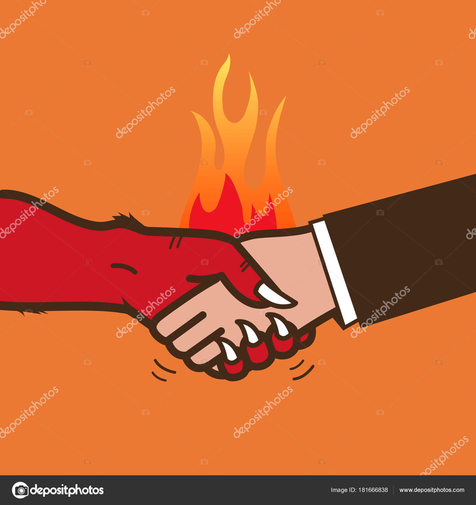 Handshake with the devil Stock Vector by ©stockakia 181666838