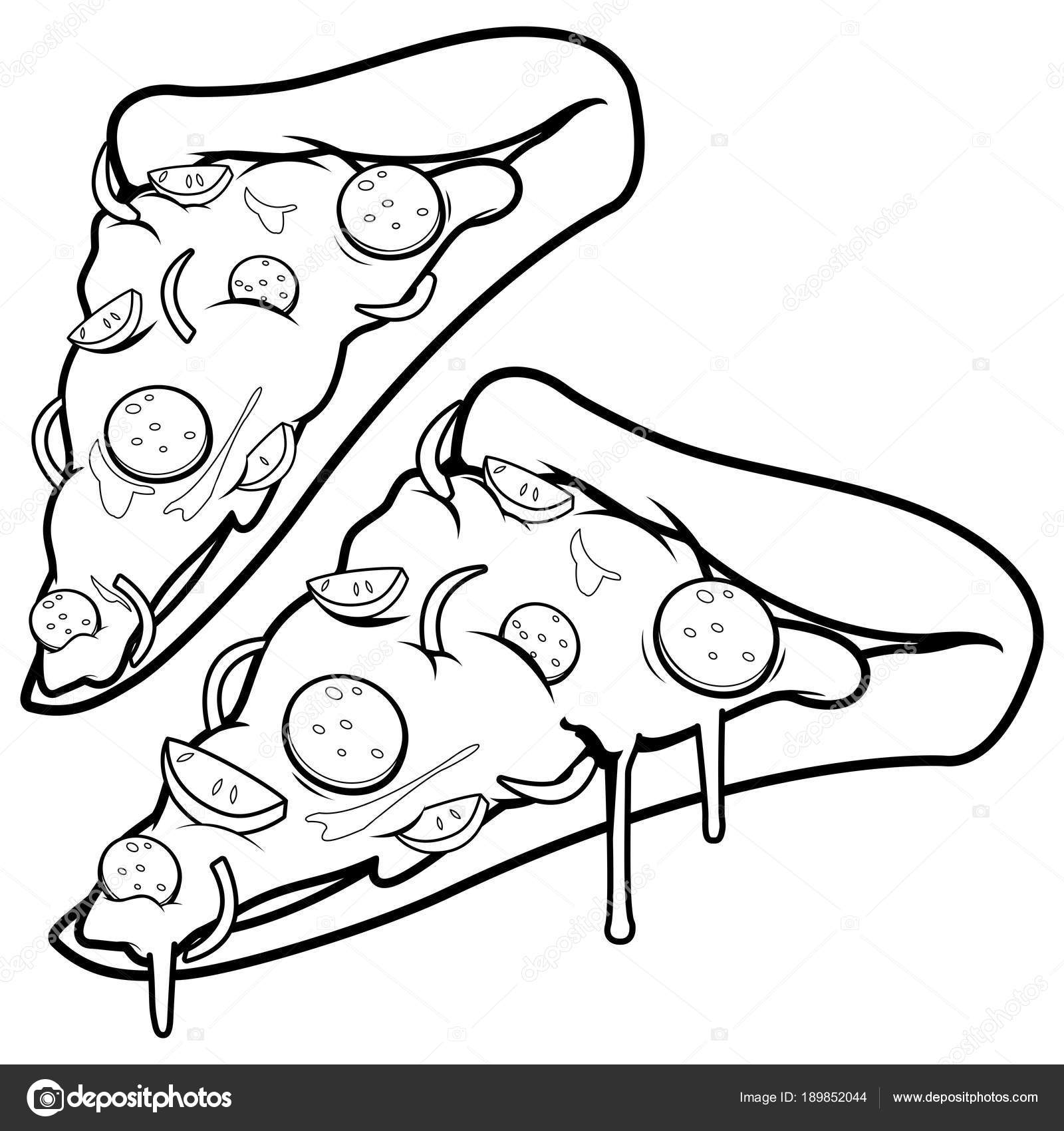 Rebanadas De Pizza Para Colorear