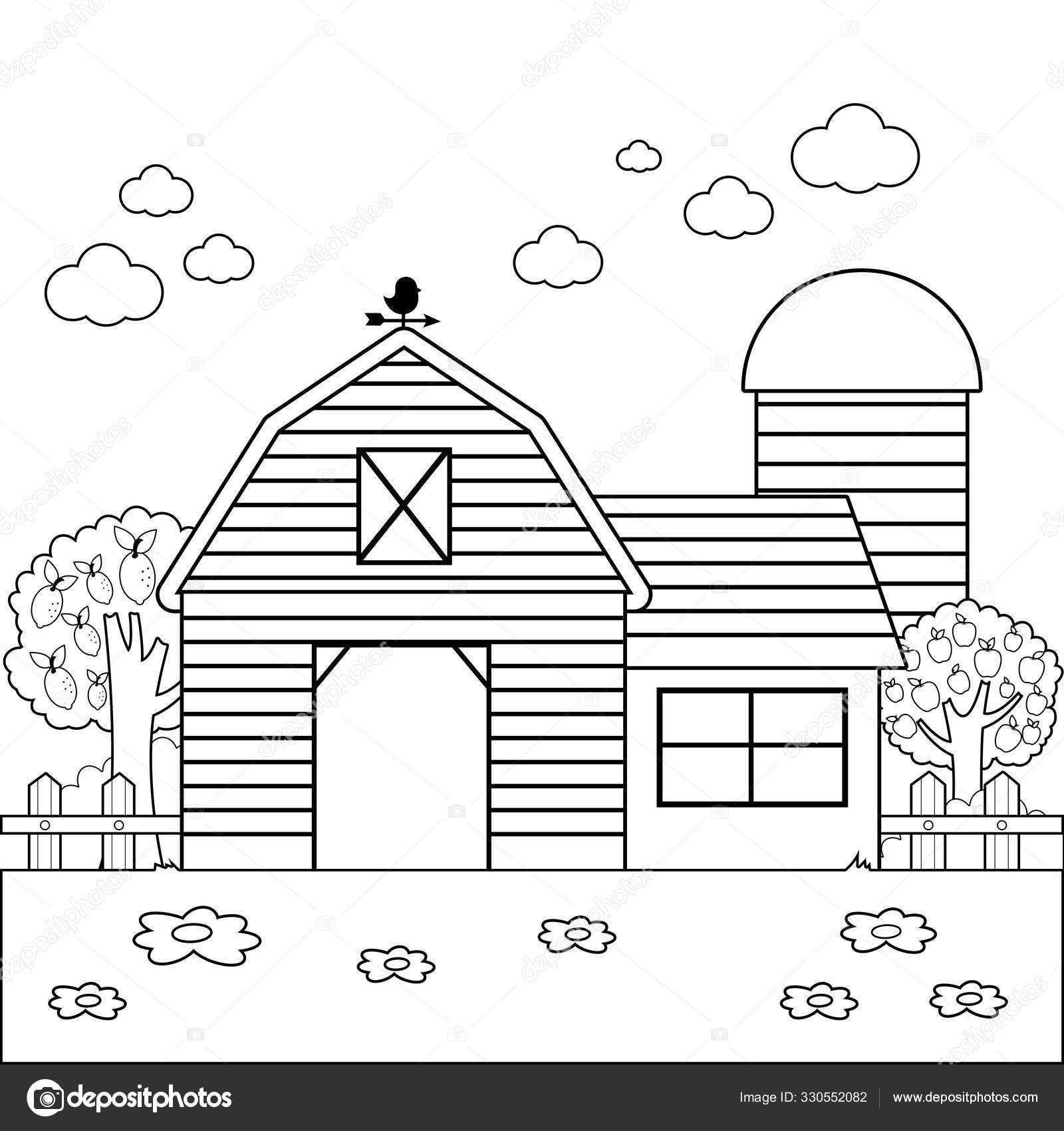 Barn House Coloring Pages