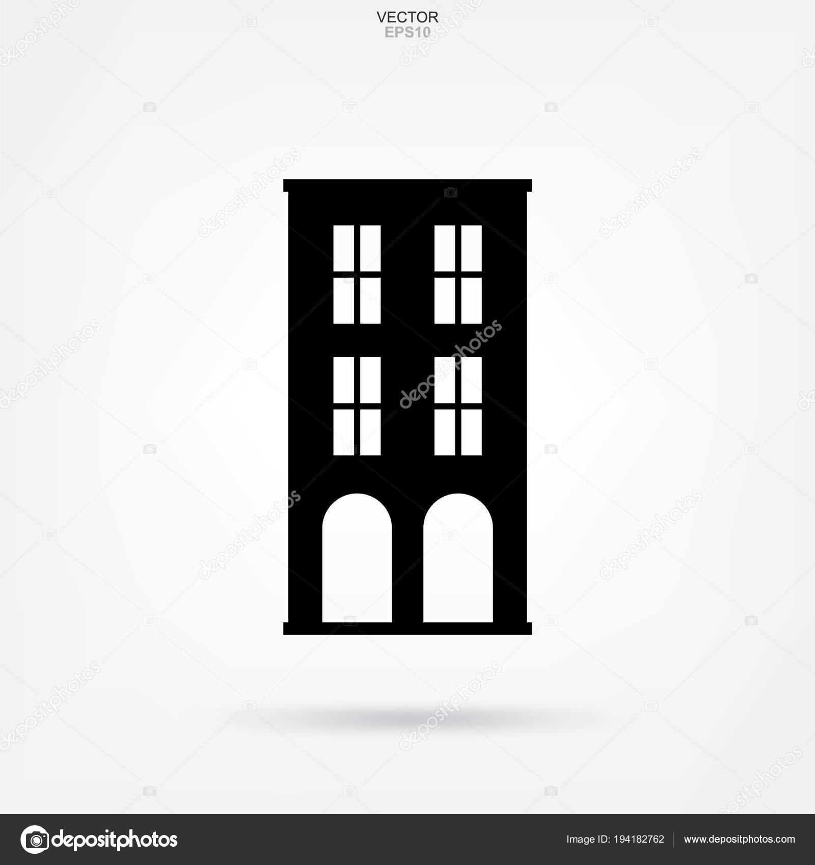 Residential building icon. Architectural sign and symbol. Vector Stock ...