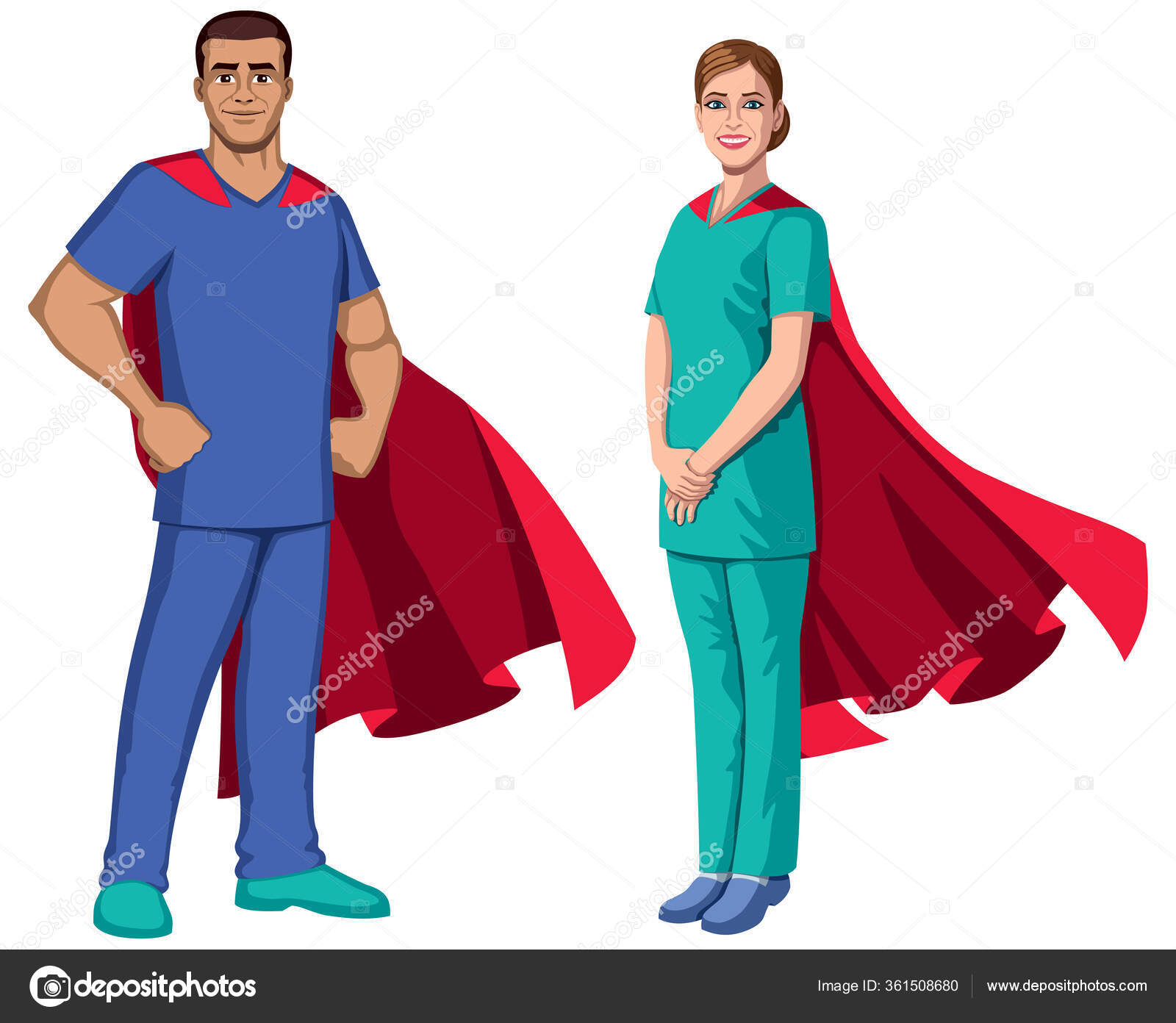 Nurse Superheroes on White Stock Vector Image by ©Malchev #361508680