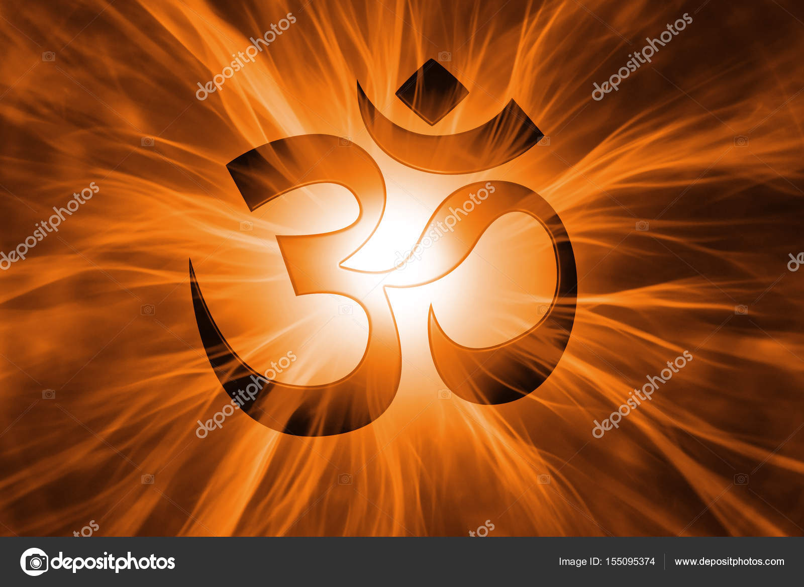 Om mantra with rays of light — Stock Photo © teotarras #155095374