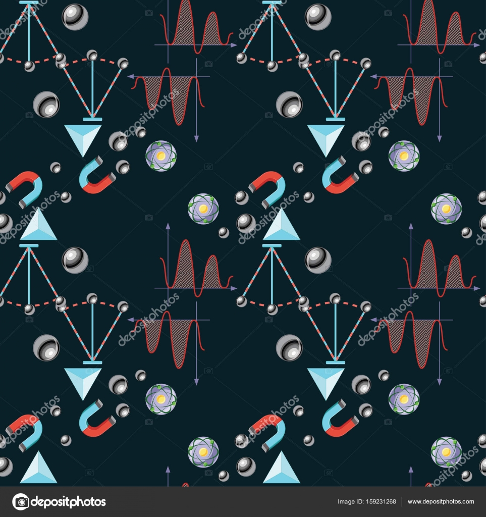 Physics themed seamless pattern. Back to school collection. Stock ...