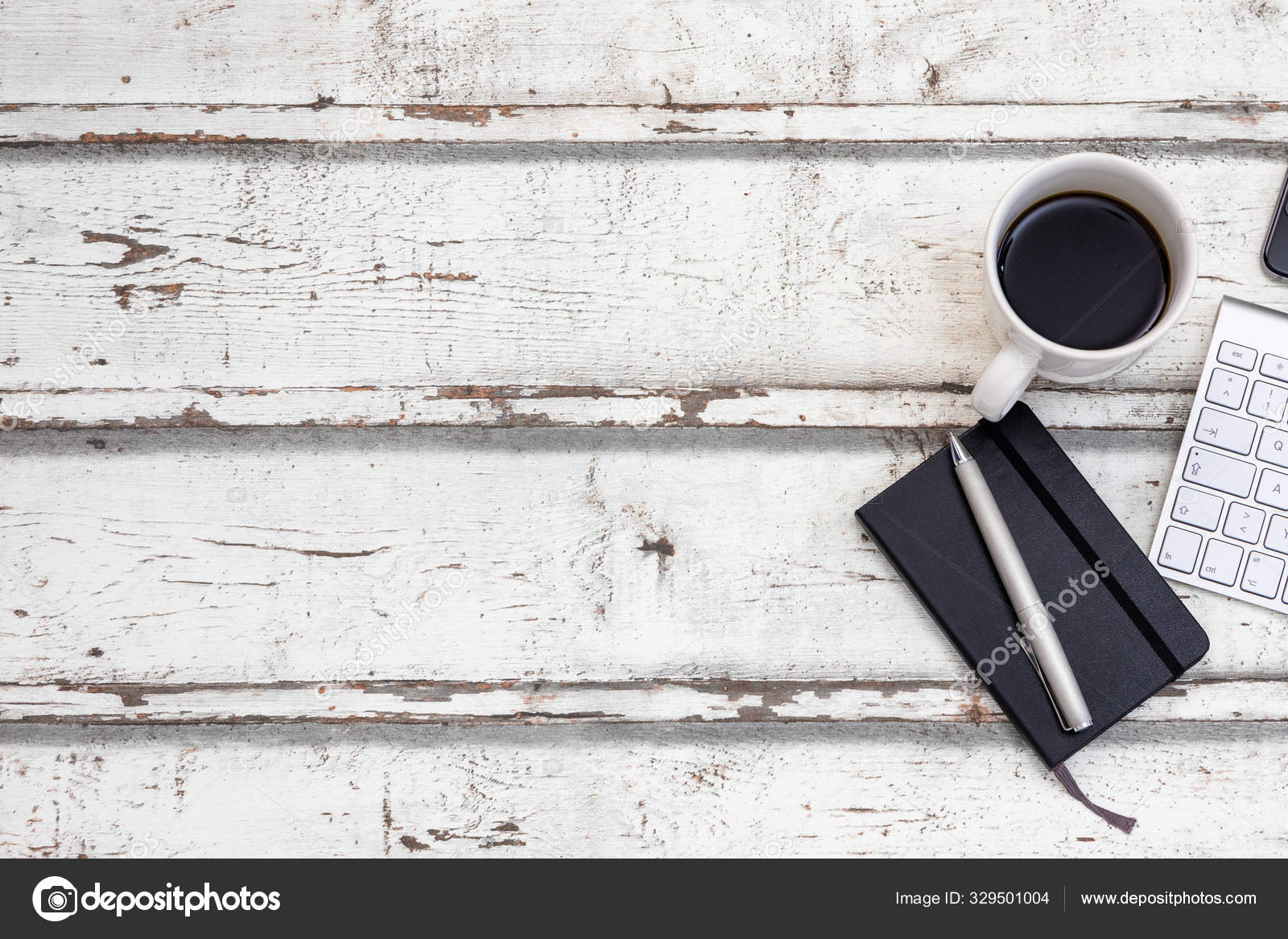 Top view on an office desk — Stock Photo © Aguaviva #329501004