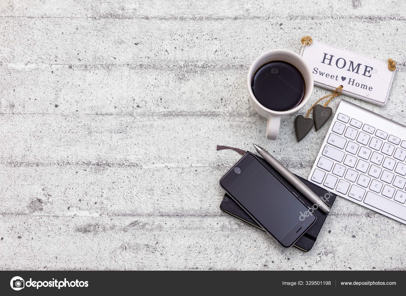 Top view on an office desk — Stock Photo © Aguaviva #329501198