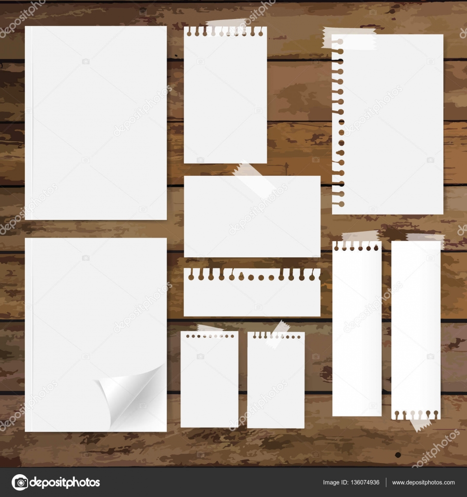 Collection of various white papers, ready for your message. Vect Stock ...