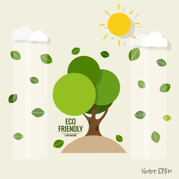 Eco Friendly Ecology Concept Tree Background Vector Illustration Stock ...