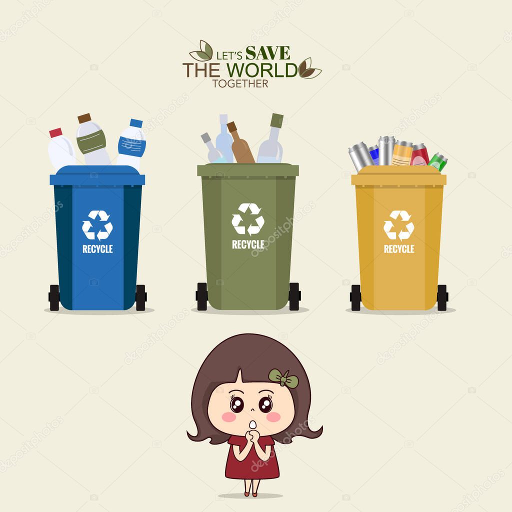 Tira basura en su lugar. ECO AMIGO. Concepto de ecología. Ilustración ...