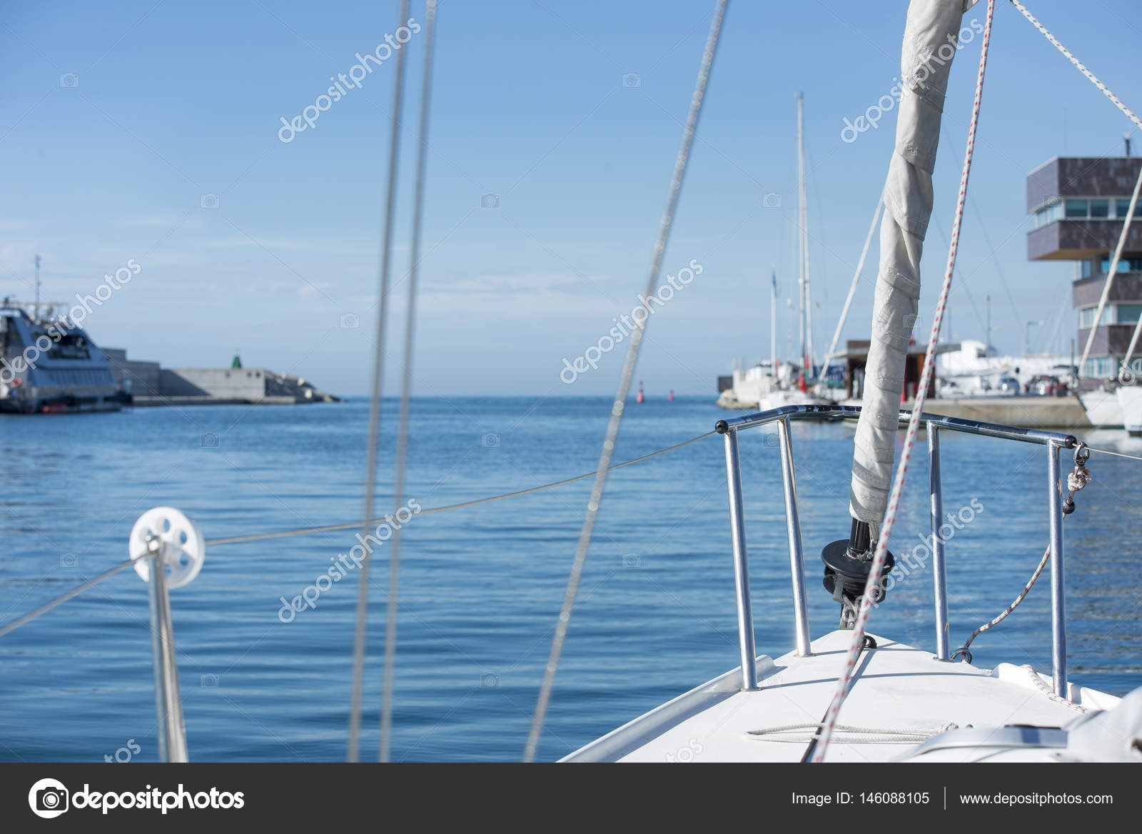 Vessels sailing at mediterranean sea Stock Photo by ©fotonomada 146088105