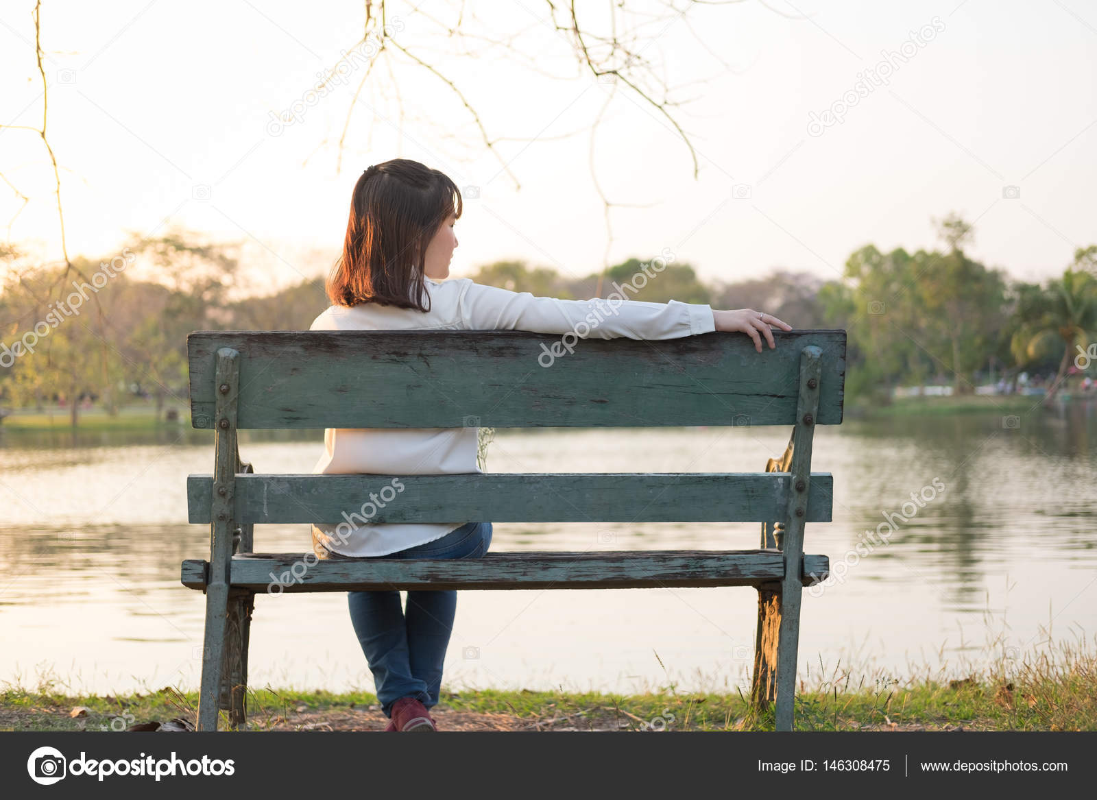 Girl Sitting Alone On Bench Cover Photo