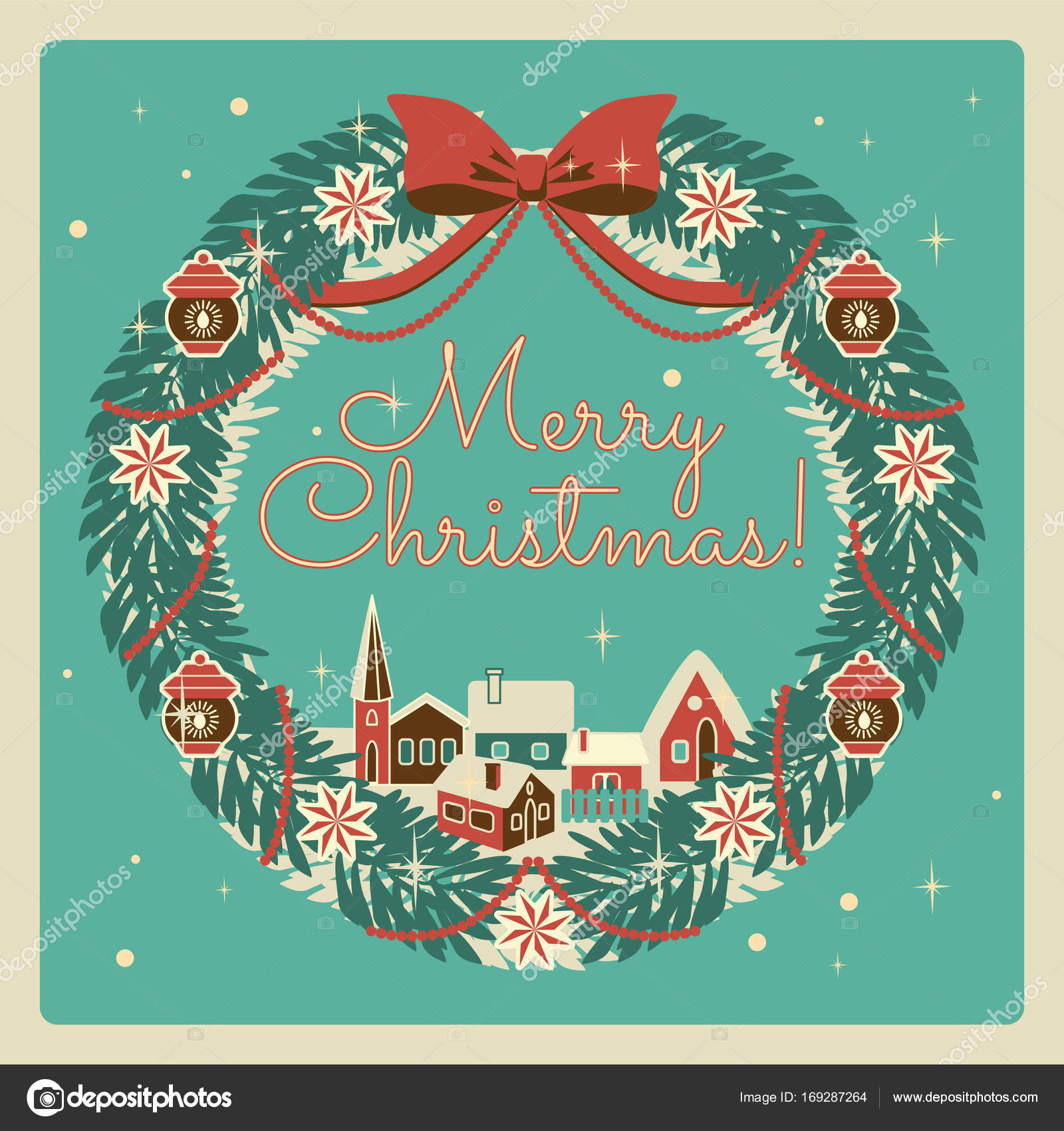 Retro Jule Illustrasjon