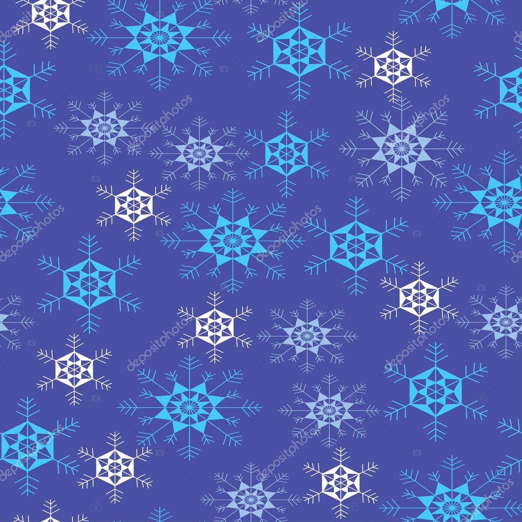 Snowflakes seamless pattern — Stock Vector © 89534886399@mail.ru #143759035