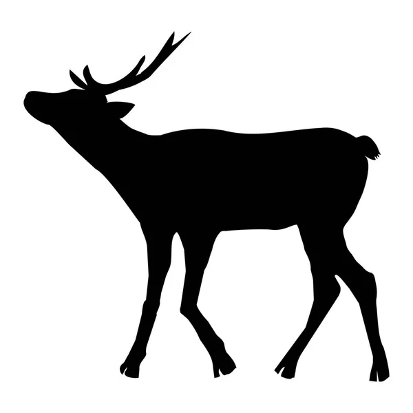 vector silhouette deer on white background — Stock Vector © basel101658 ...