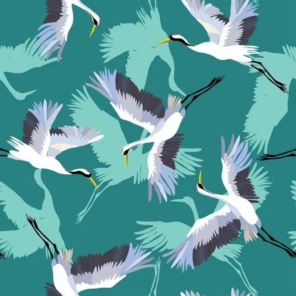 Crane bird pattern Vector Art Stock Images | Depositphotos