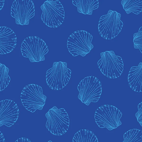Seamless hand drawn texture of shells. Vector Illustration. — Stock ...