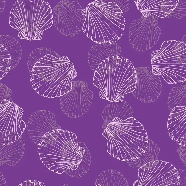 Seamless hand drawn texture of shells. Vector Illustration. — Stock ...
