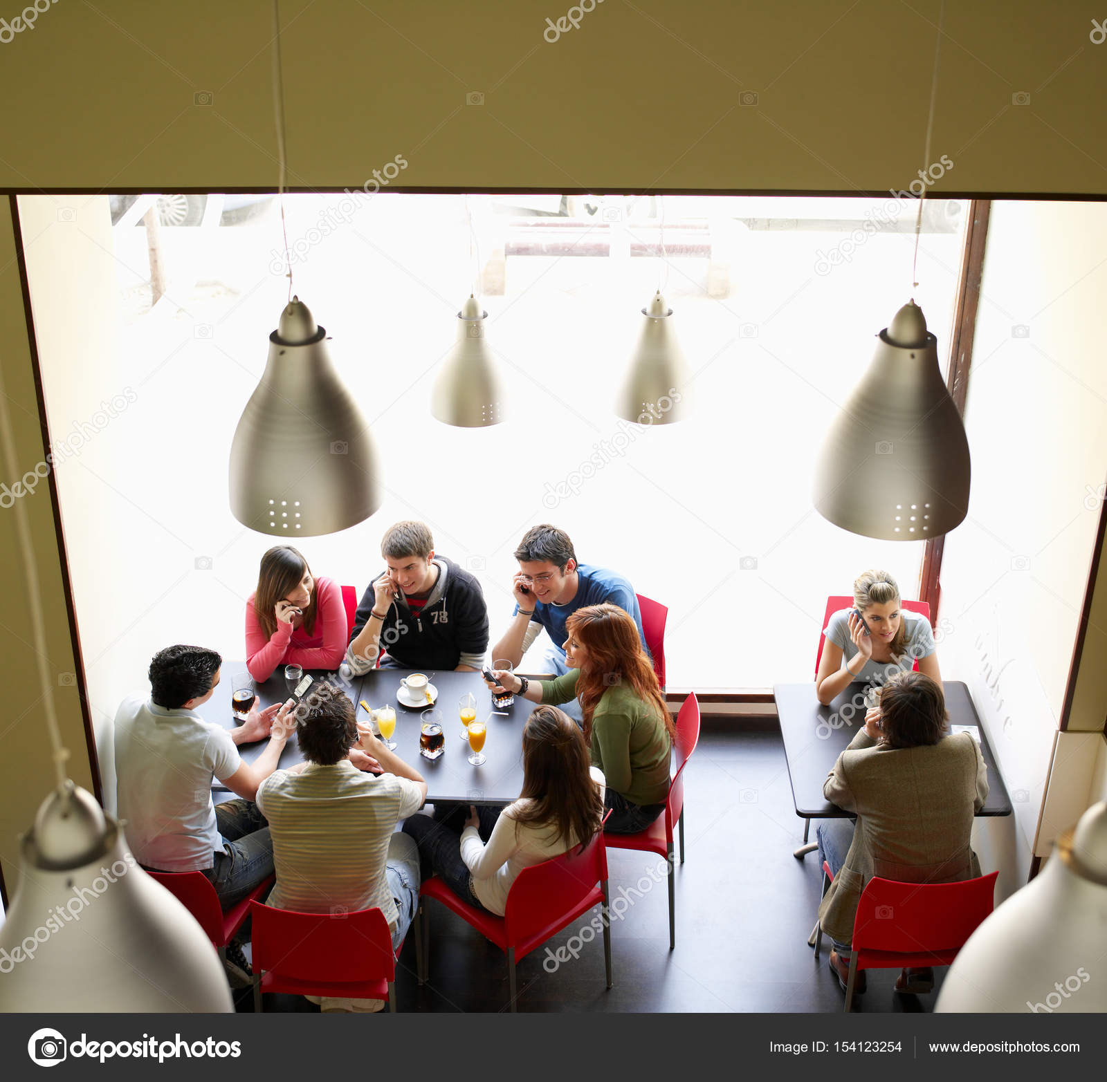 Group Teenagers Cafe Stock Photo by ©ImageSource 154123254