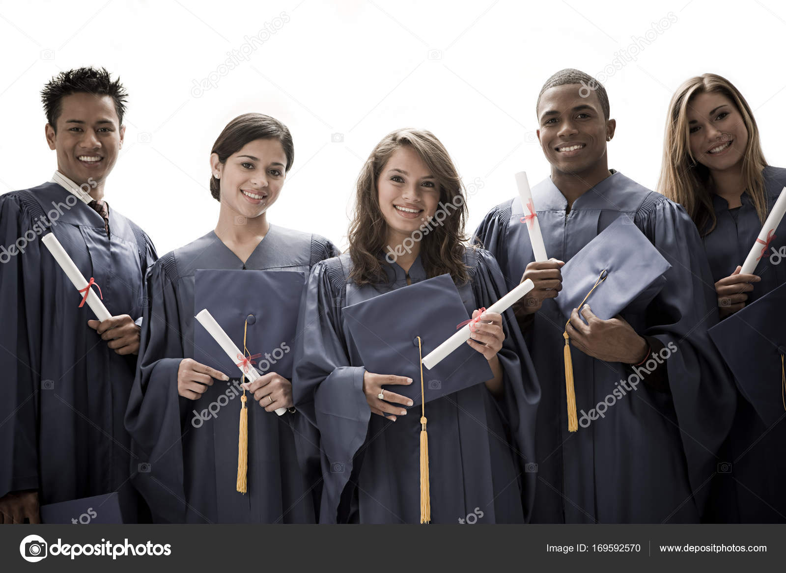 Graduates Isolated White Background Stock Photo by ©ImageSource 169592570