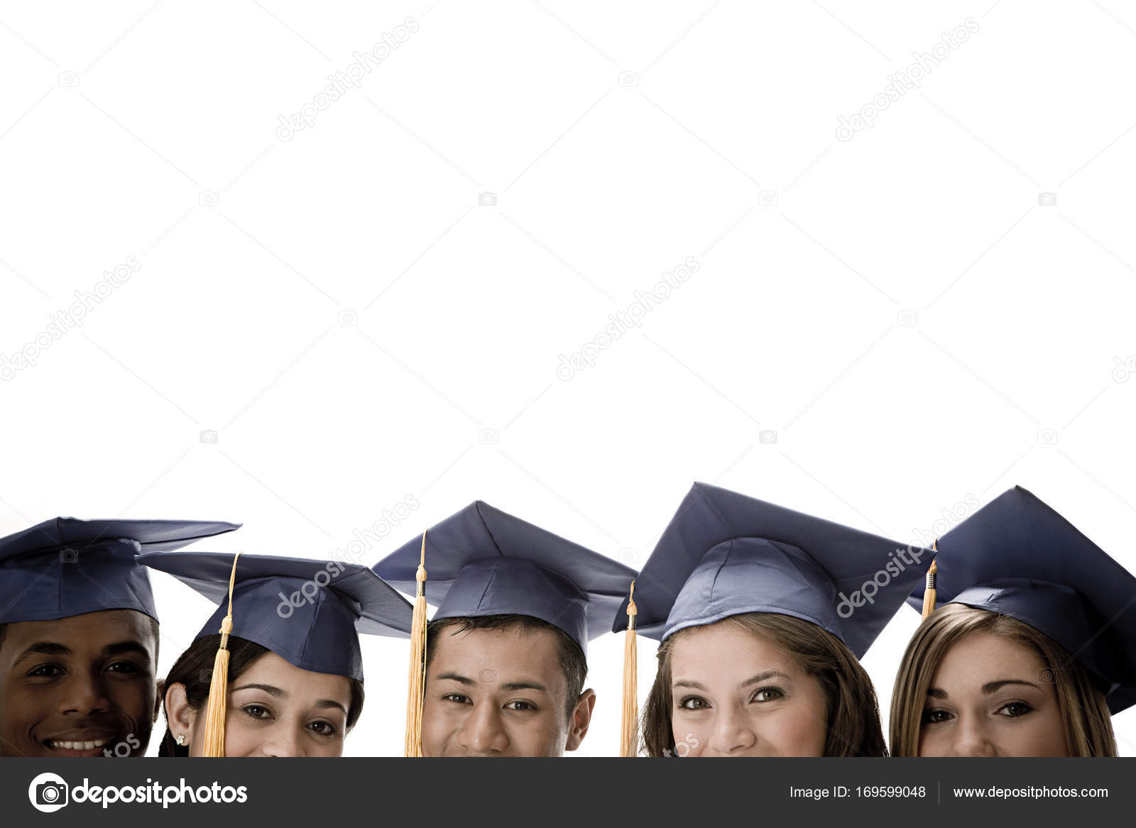 Graduates Isolated White Background — Stock Photo © ImageSource #169599048