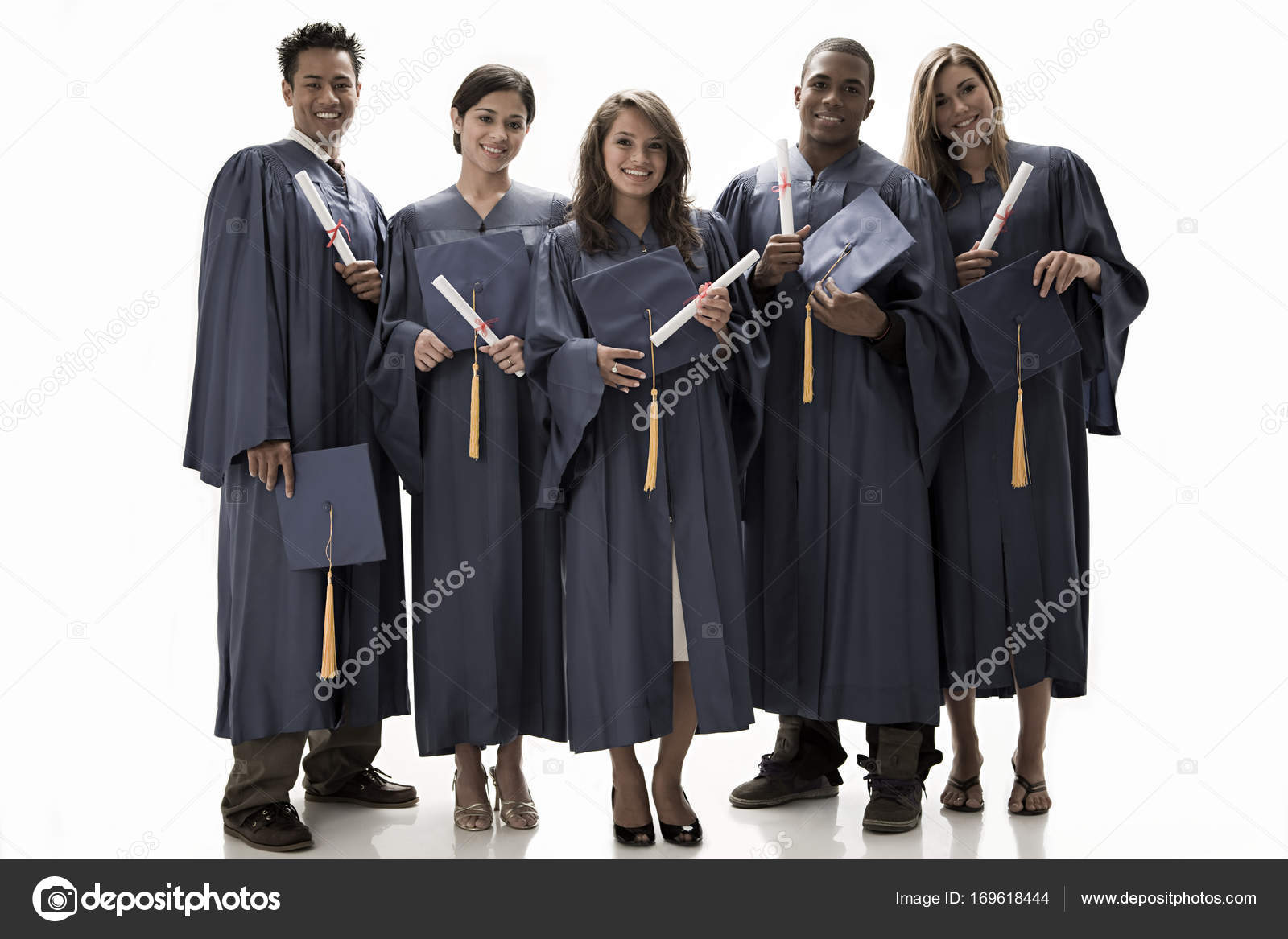 Graduates Isolated White Background — Stock Photo © ImageSource #169618444