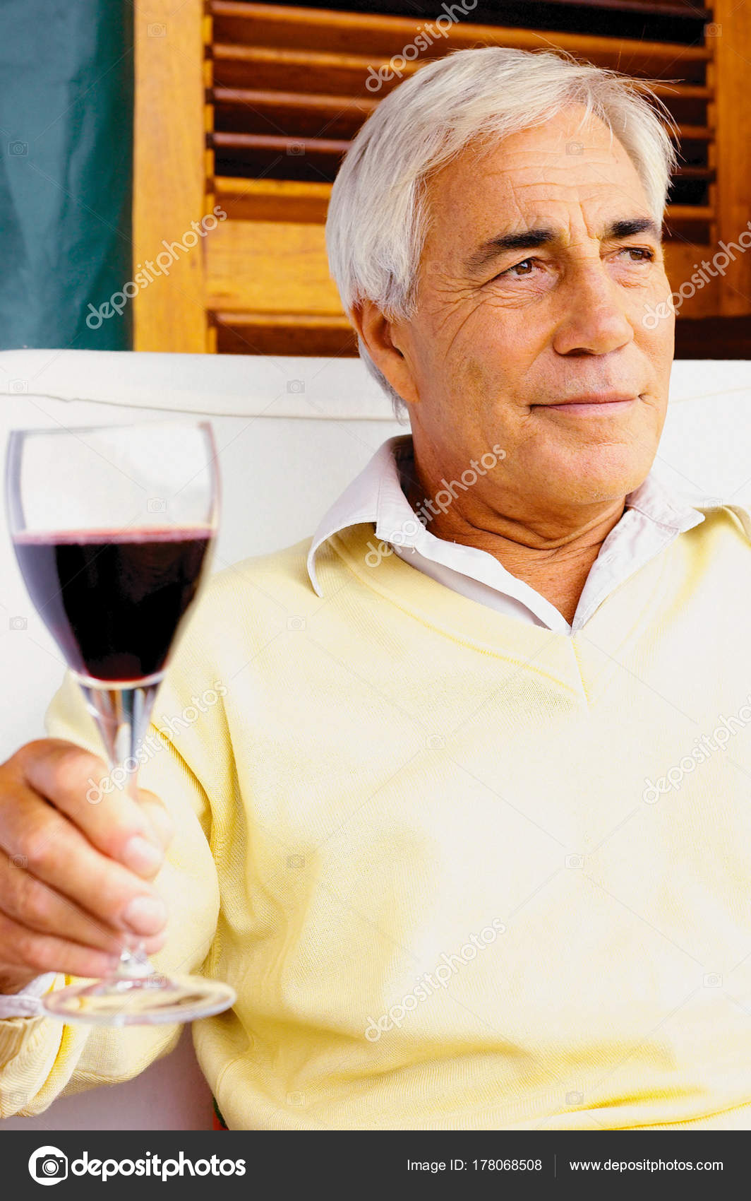 Portrait Man Drinking Red Wine — Stock Photo © ImageSource #178068508
