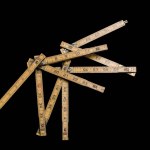 Old Dirty Folding Carpenter's Ruler Light Grey Background Stock Photo ...