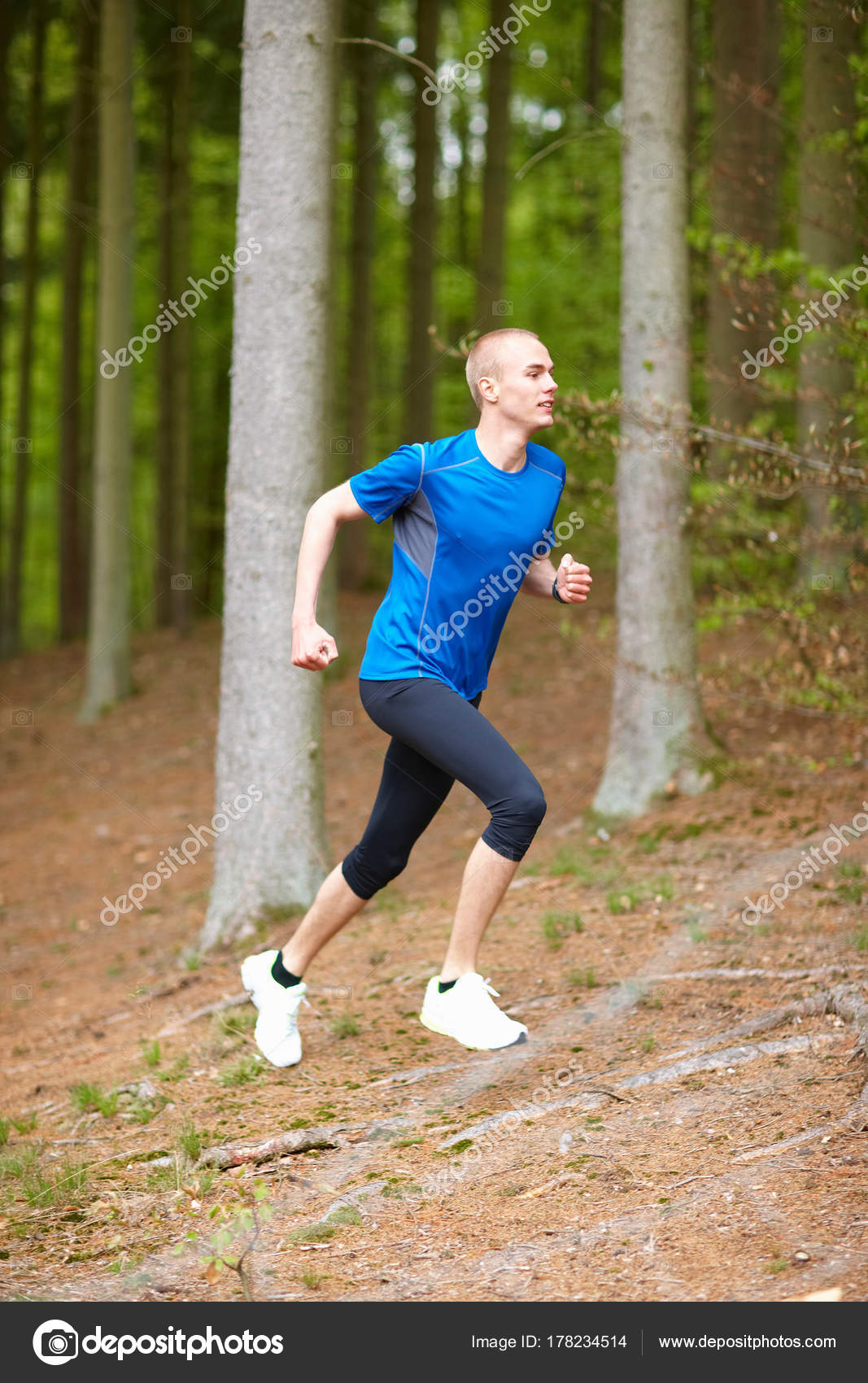 Man Running Forest — Stock Photo © ImageSource #178234514