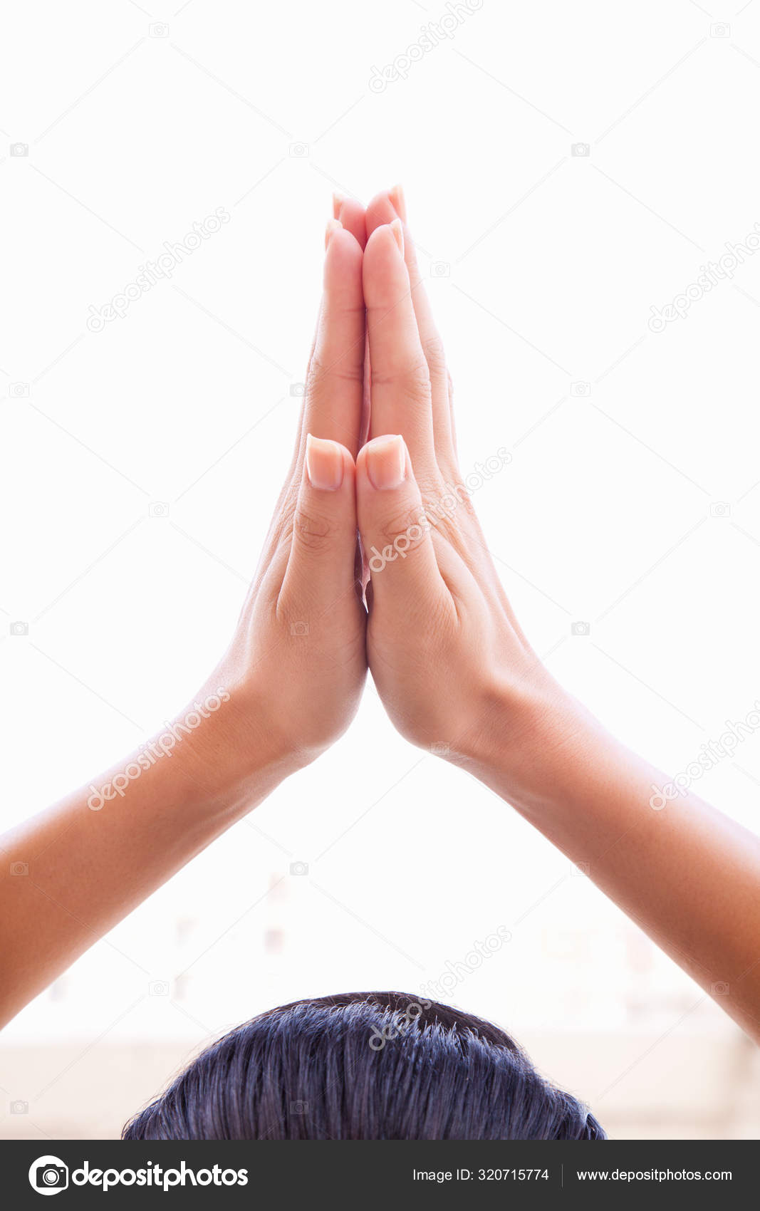 Close Female Hands Together Prayer Position — Stock Photo © ImageSource ...