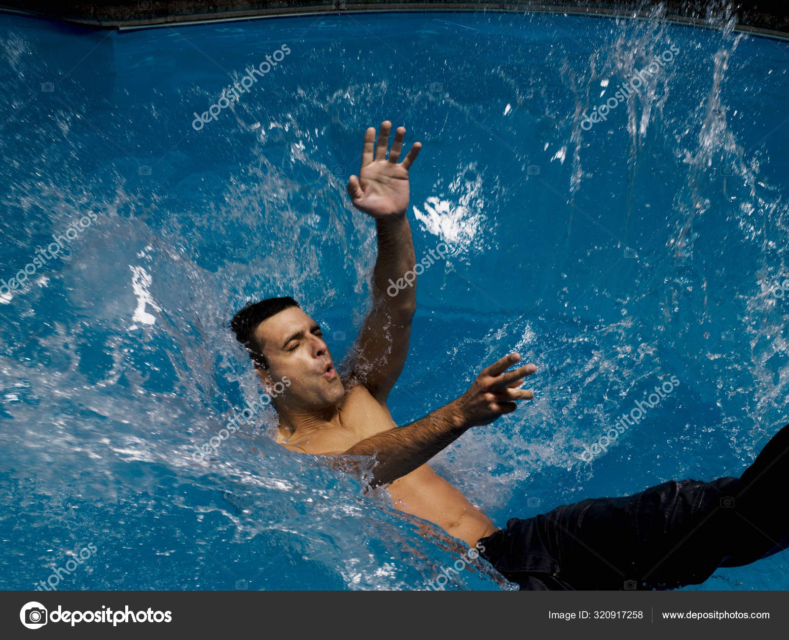 Person Falling Into Ocean