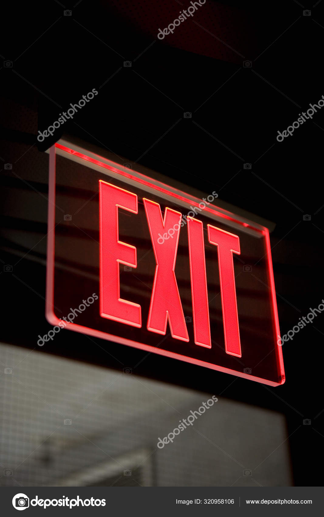Red Neon Exit Sign