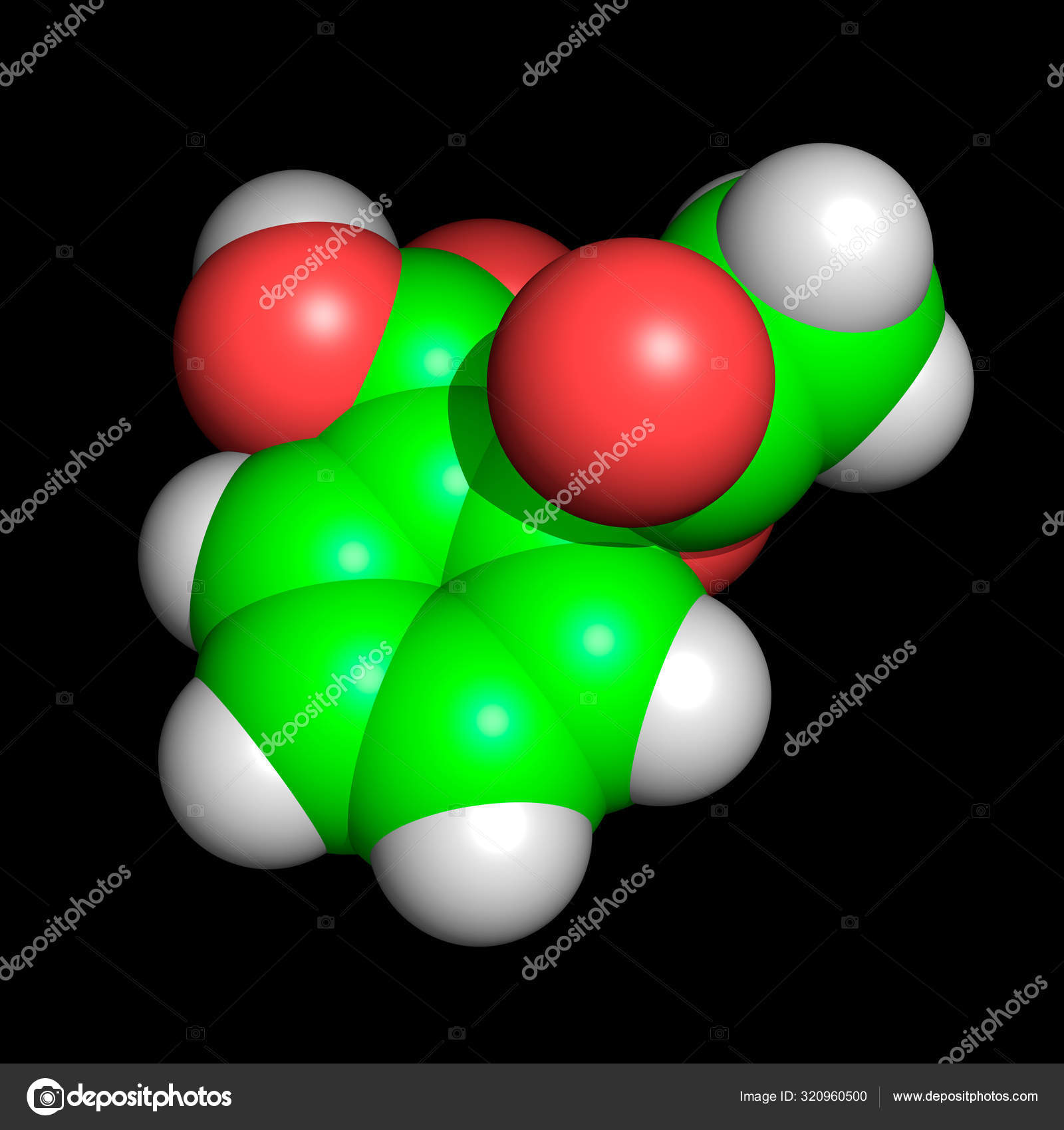Aspirin Molecule Black Background — Stock Photo © ImageSource #320960500