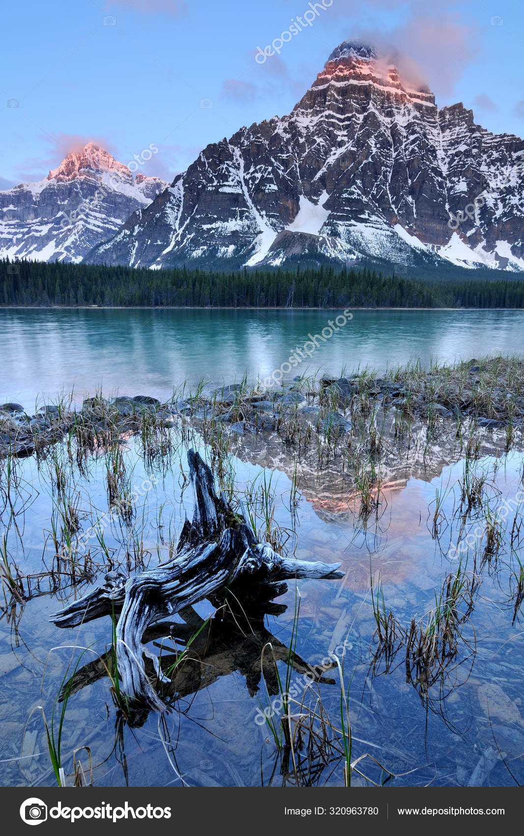 Lower Waterfowl Lake Mount Chephren Banff National Park Alberta Canada ...