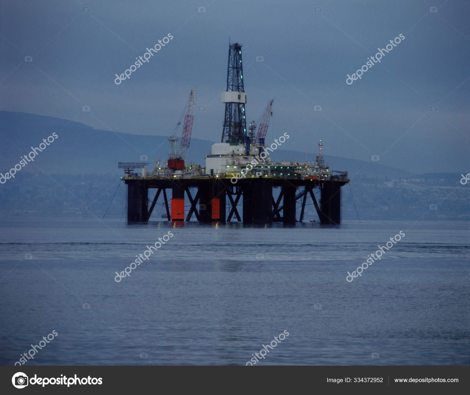 Oil Rig Sea Stock Photo by ©ImageSource 334372952