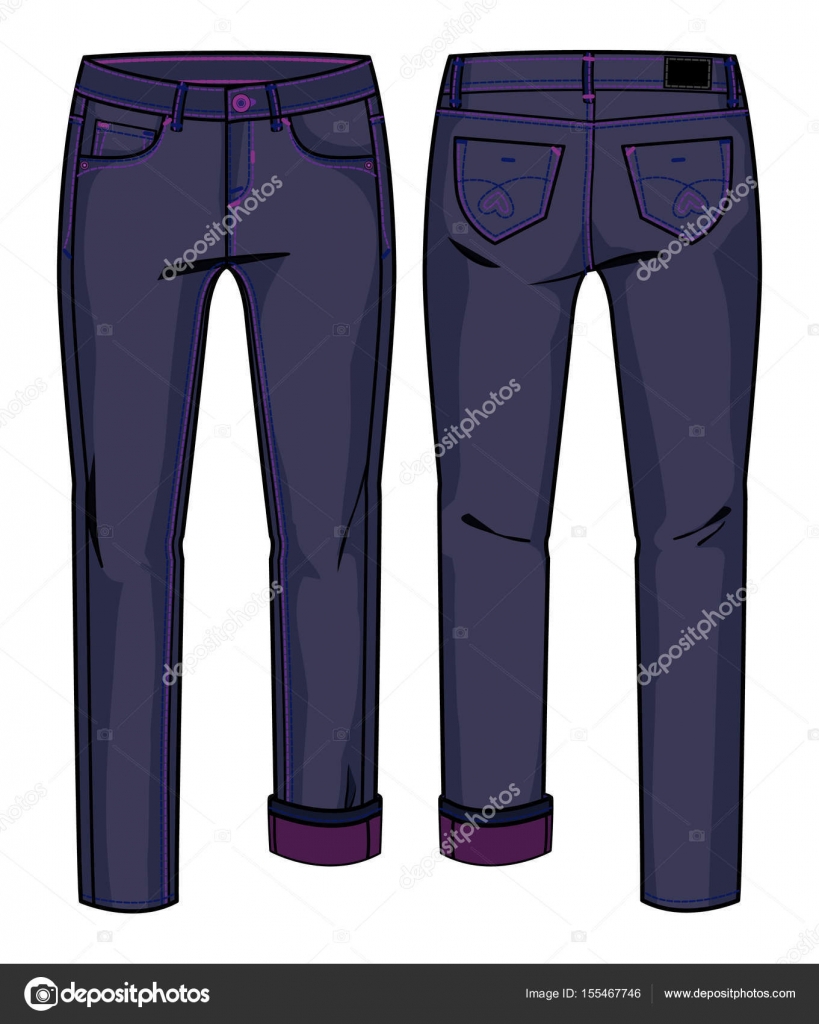 Dark blue jeans Stock Vector Image by ©Rabotnichek #155467746