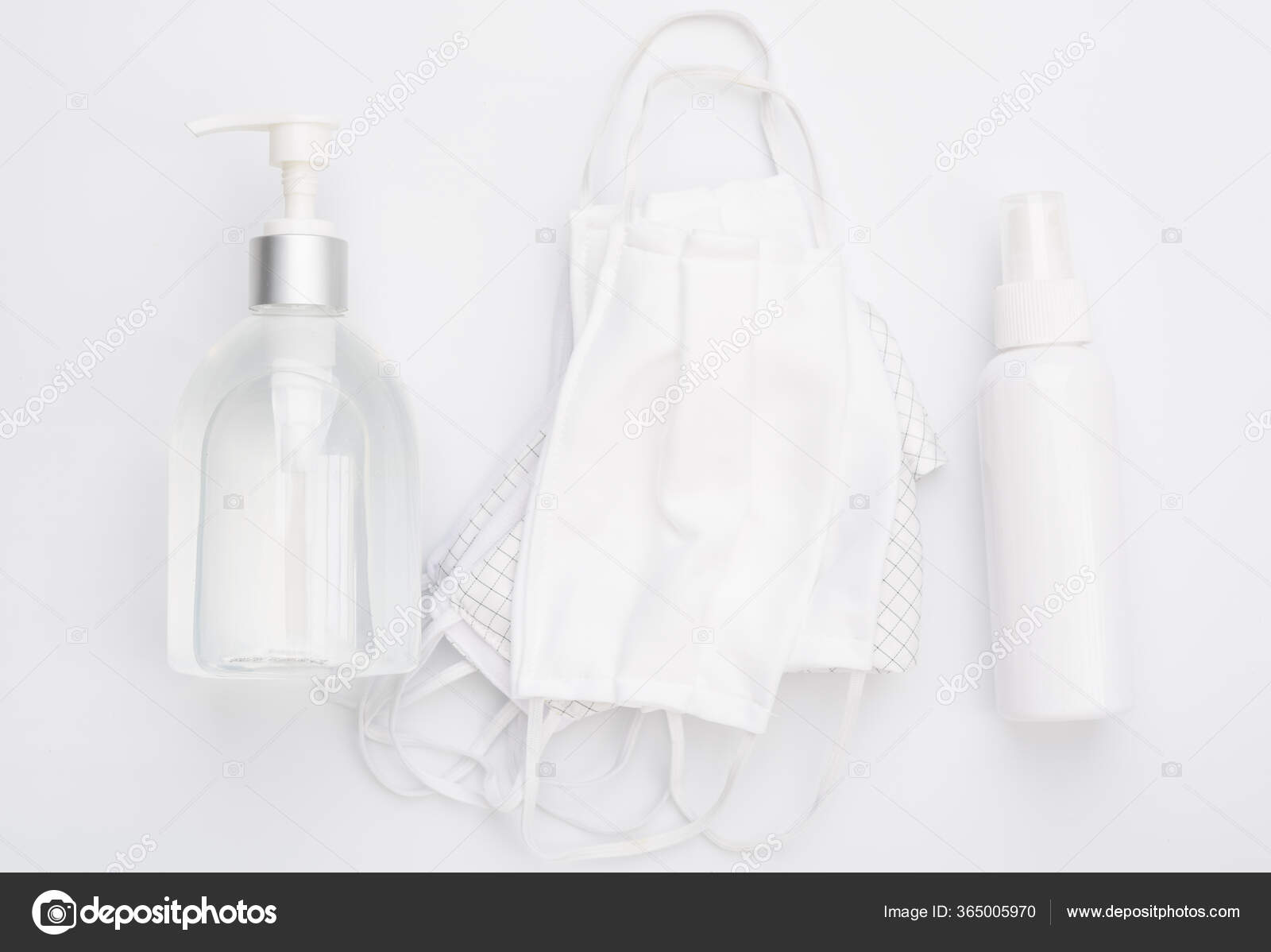 Fabric Cloth Mask Wearing Germ Protection Gel Alcohol Hand Sanitizer ...