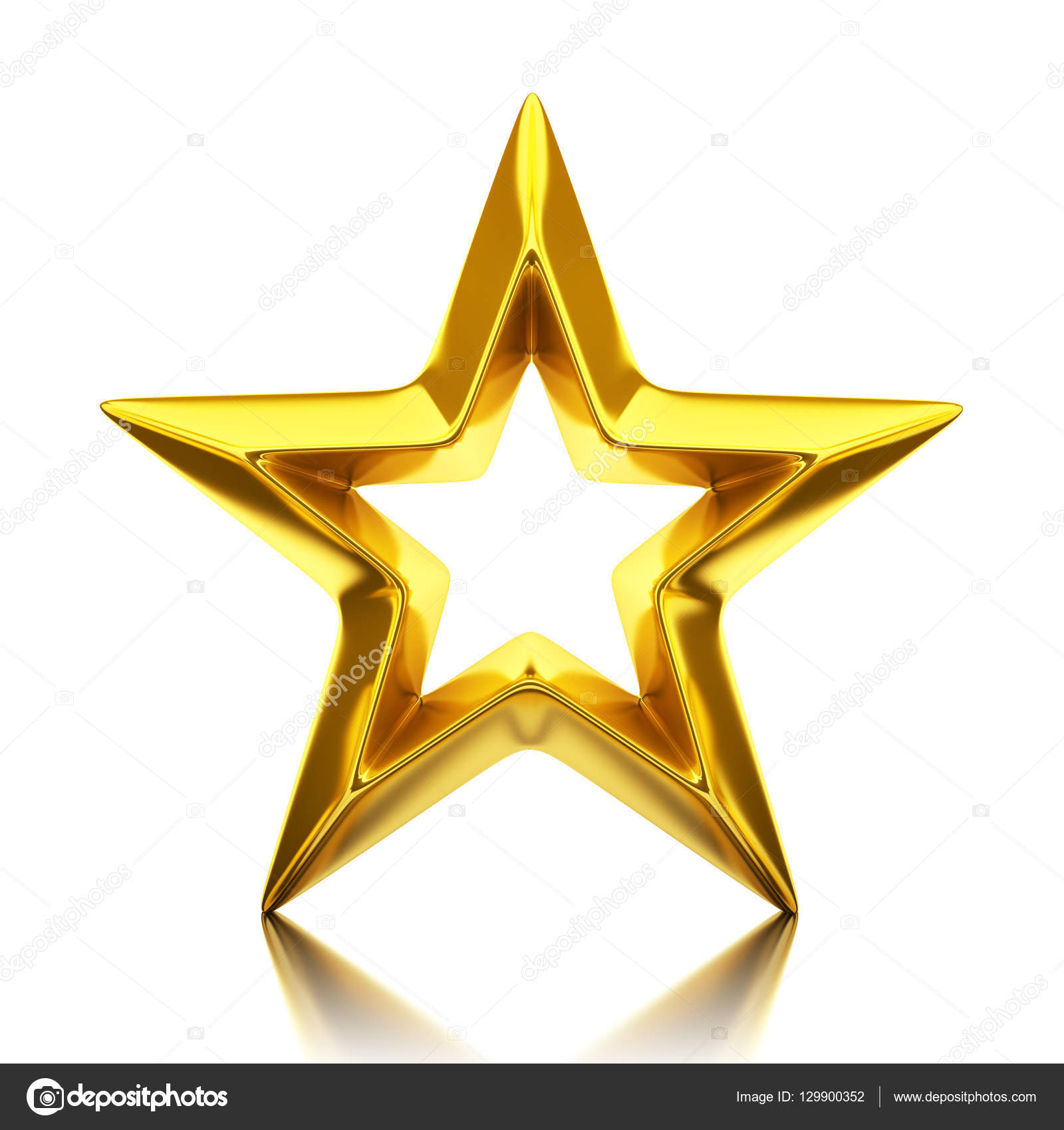 Shiny golden star - 3d rendering Stock Photo by ©SSilver 129900352
