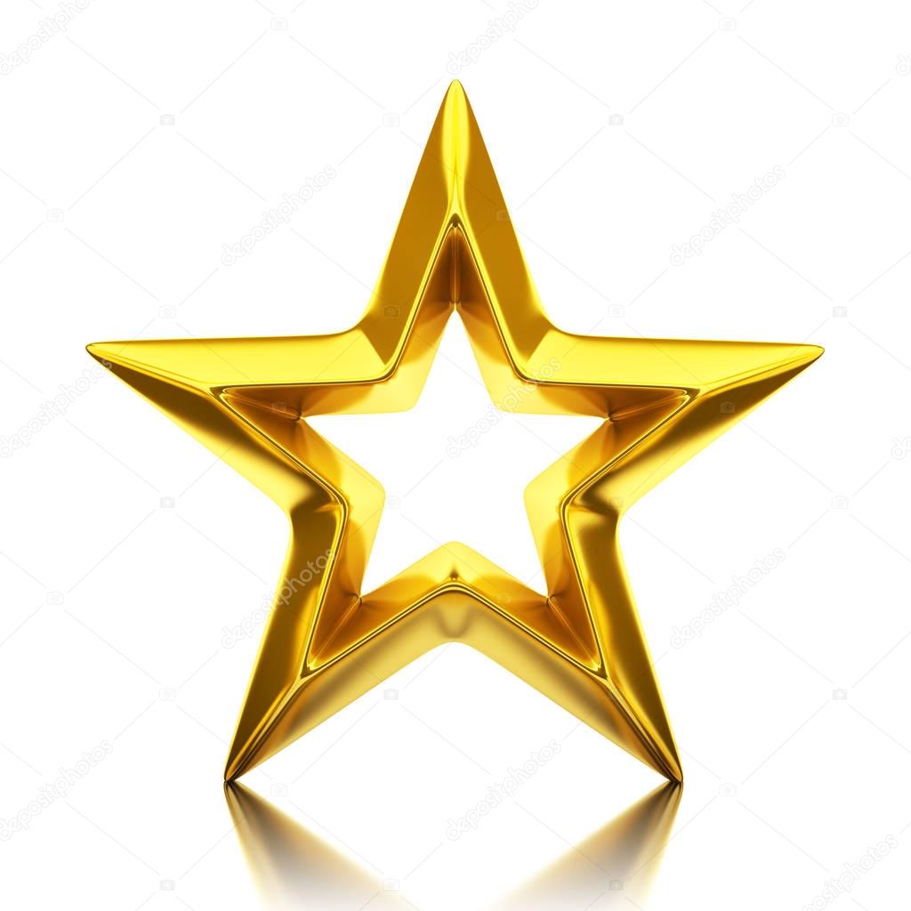 Shiny golden star - 3d rendering Stock Photo by ©SSilver 129900352