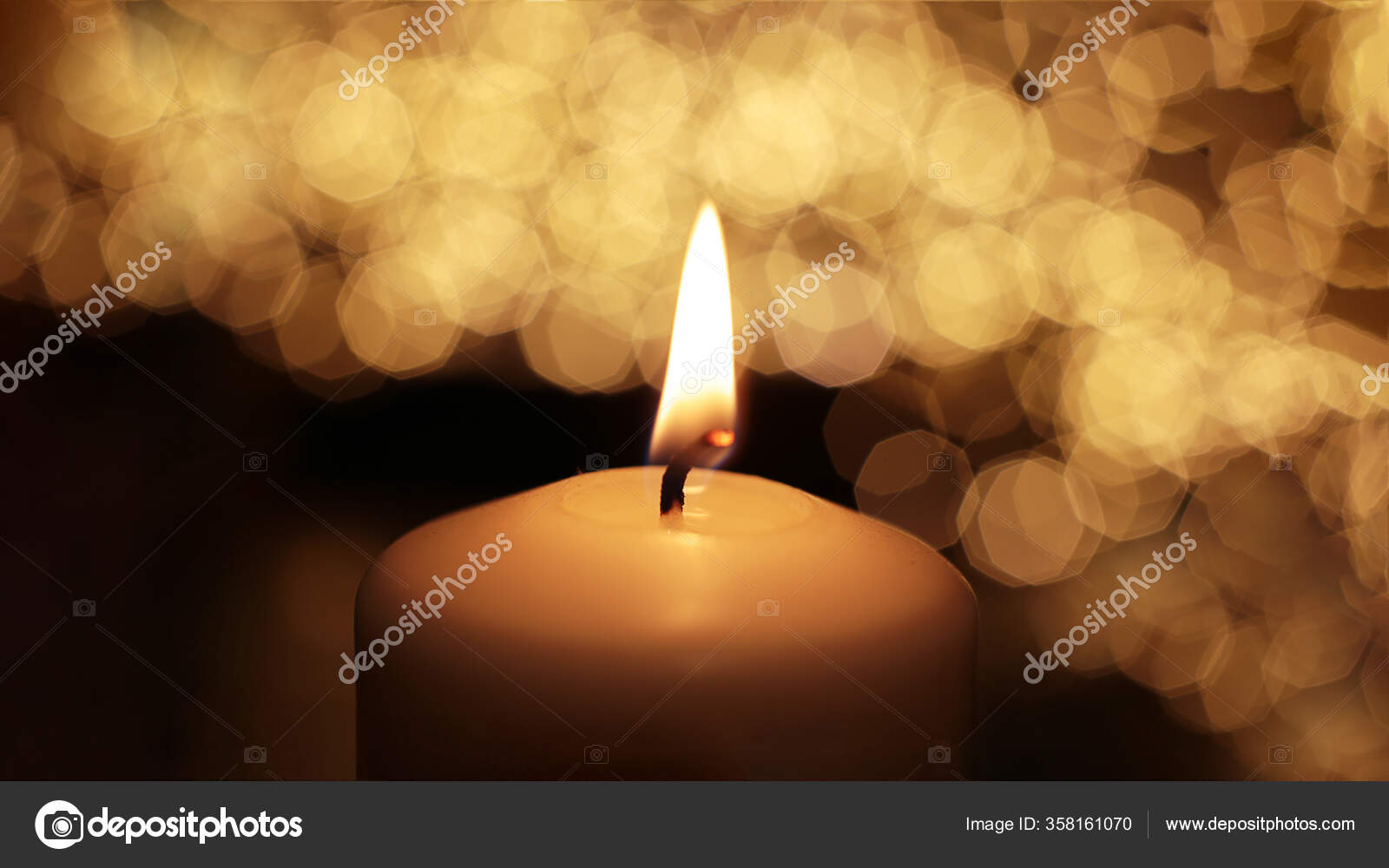 Mourning Candle Sadness Longing Festive Fire Macro Background — Stock ...