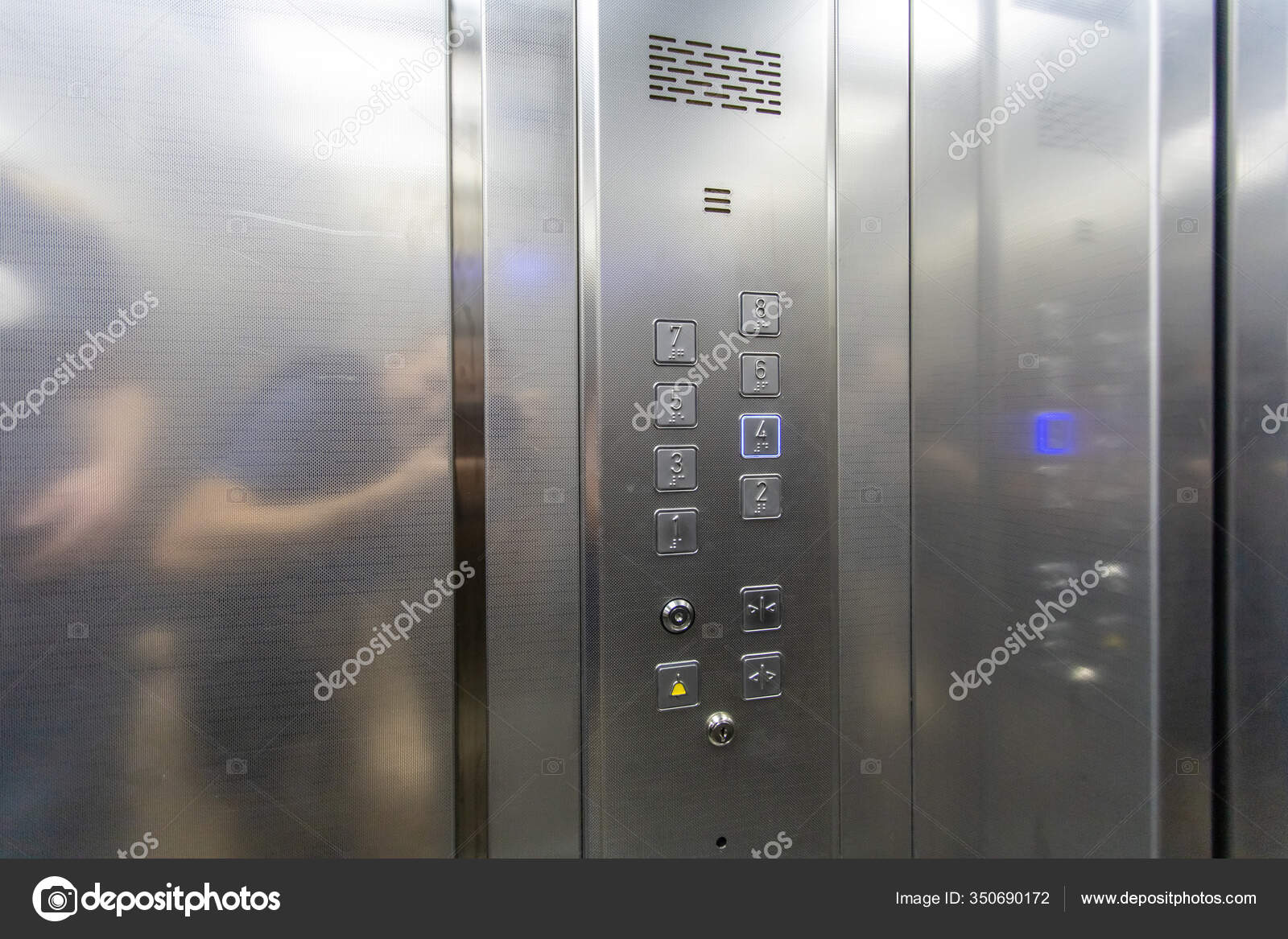 Panel Buttons Modern Silver Elevator — Stock Photo © GranevSergey ...
