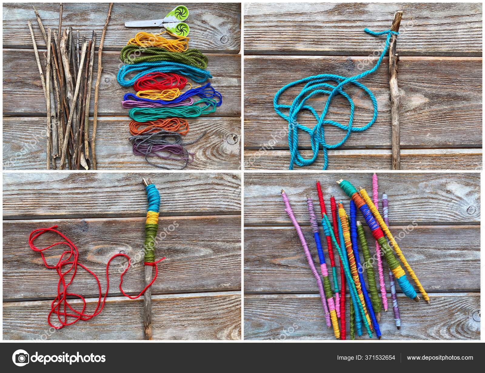 Collage step by step, learn how to make childrens craft sticks from ...