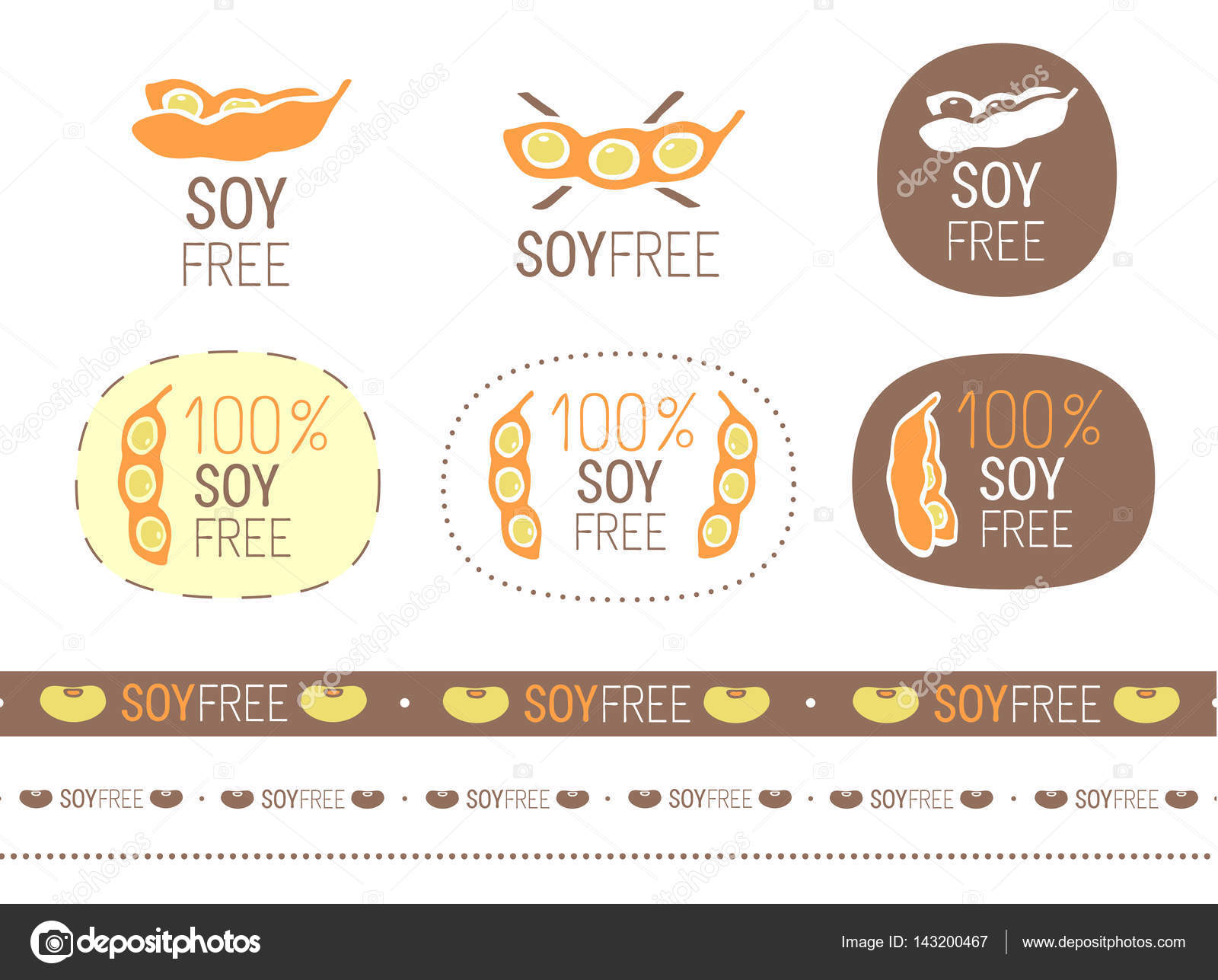 Vector soy free sign set Stock Vector Image by ©sunnyws #143200467