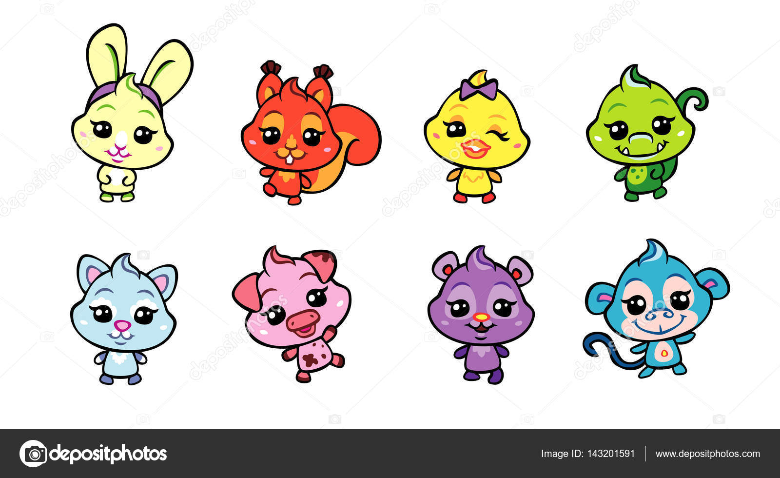 Vector cute animals set Stock Vector Image by ©sunnyws #143201591
