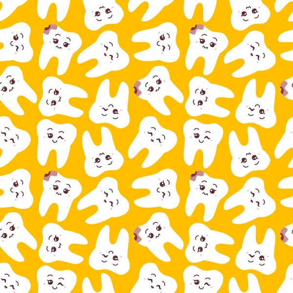 Vector seamless teeth cartoon pattern Stock Vector Image by ©sunnyws ...