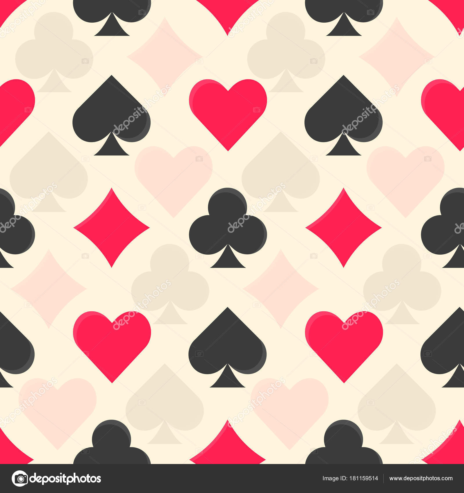 Flat vector colorful playing card suits pattern Stock Vector Image by ...