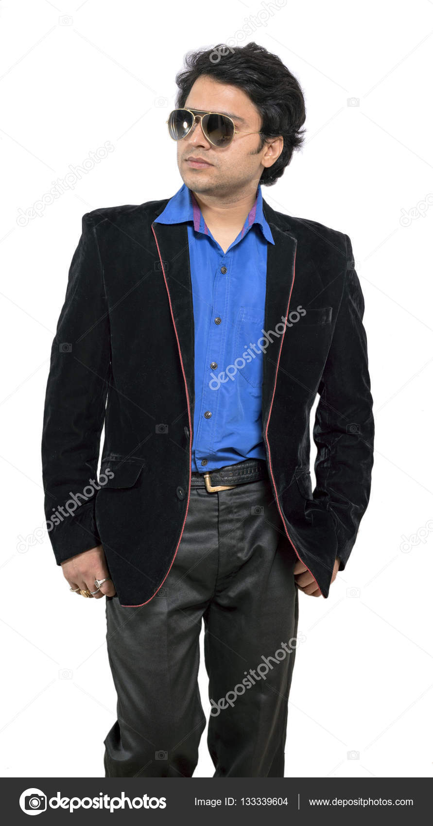 Indian male model wearing blazer front pose — Stock Photo ...