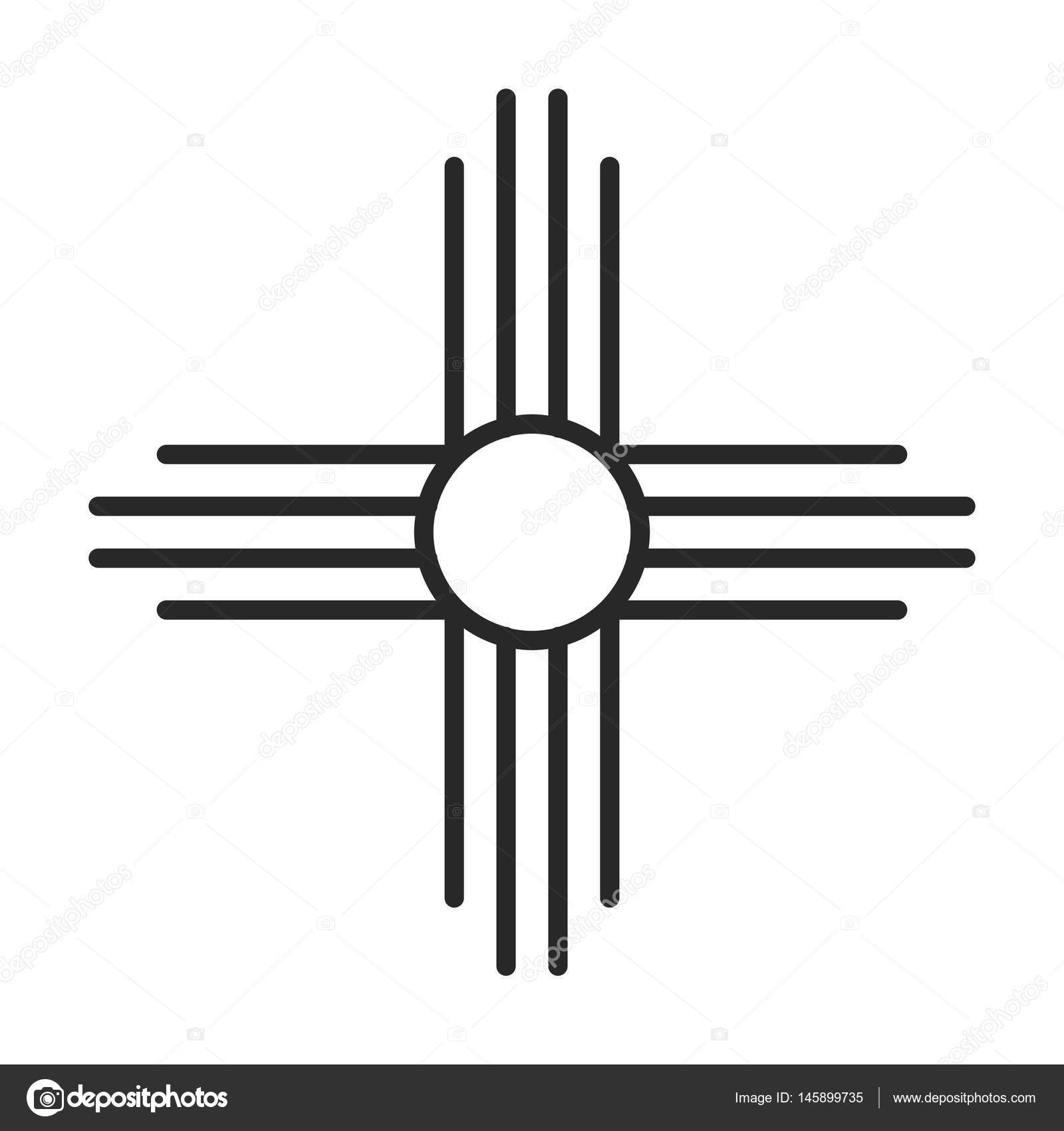 Native American Sun symbol vector icon Stock Vector by ©DizTikhonov ...