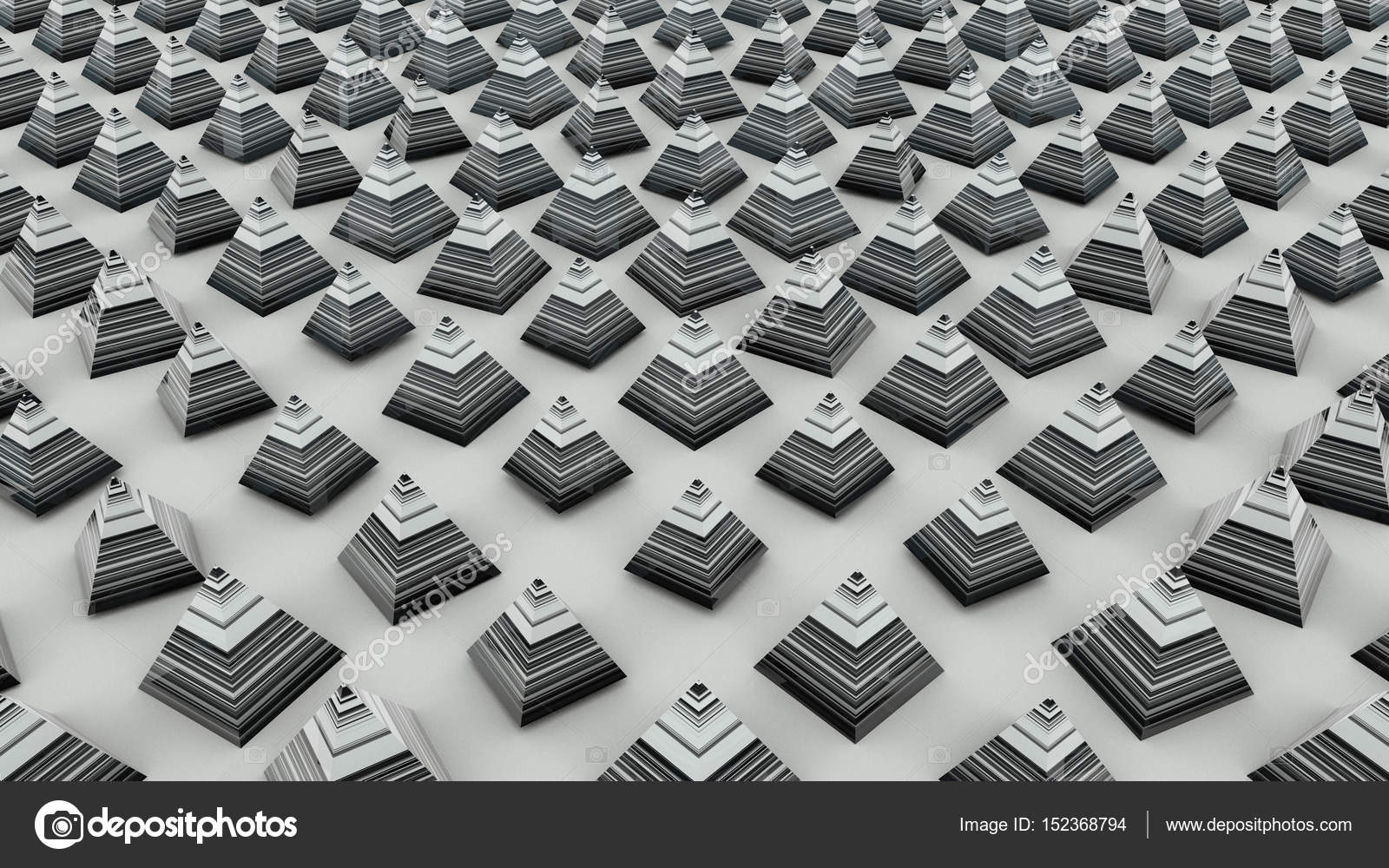 Isometric abstract background with pyramids, 3D rendering, stret Stock ...