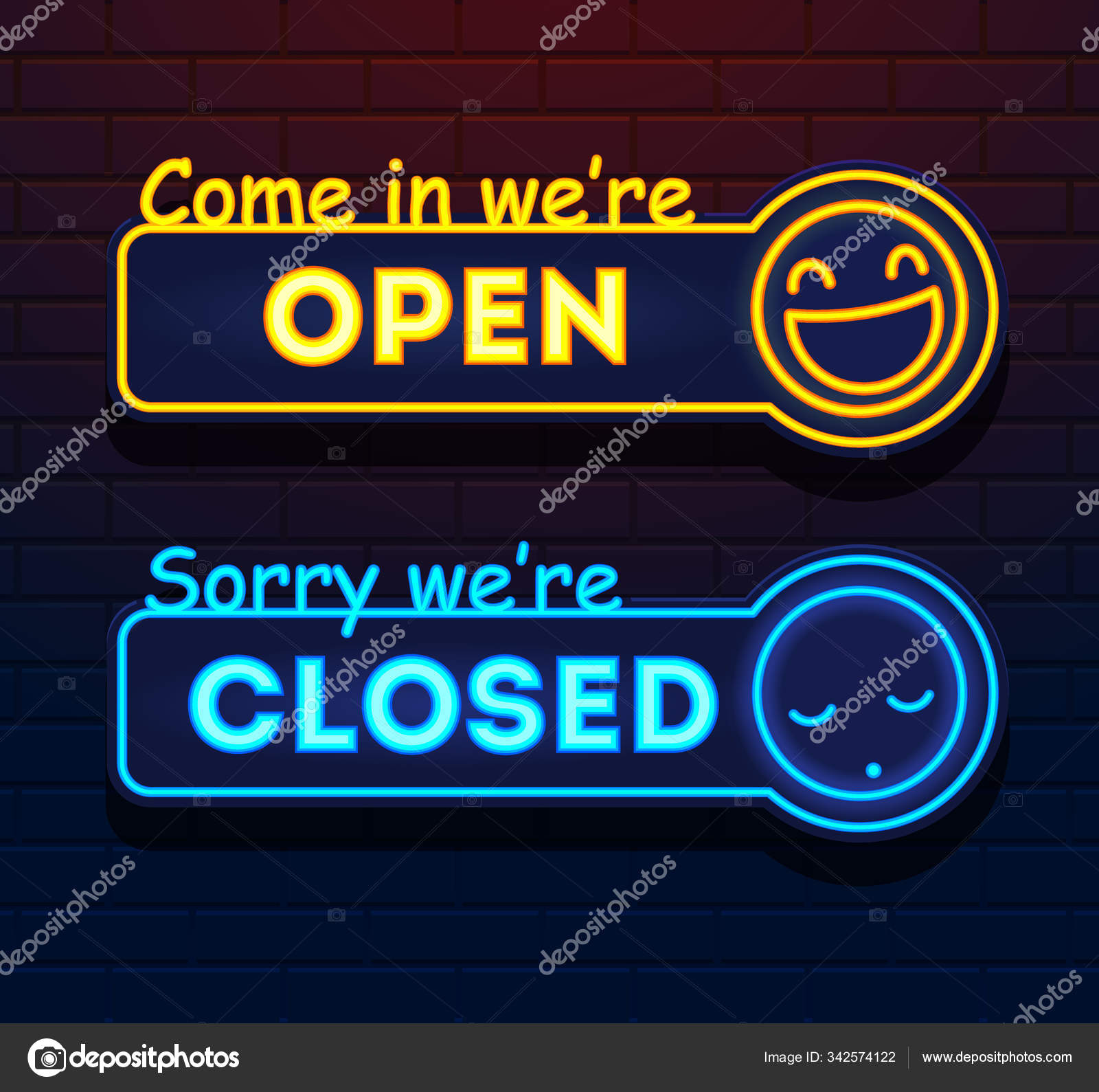 Neon Open Closed Vector Signs Lights Open Closed Vector Store Stock Vector by ©Re2deer 342574122