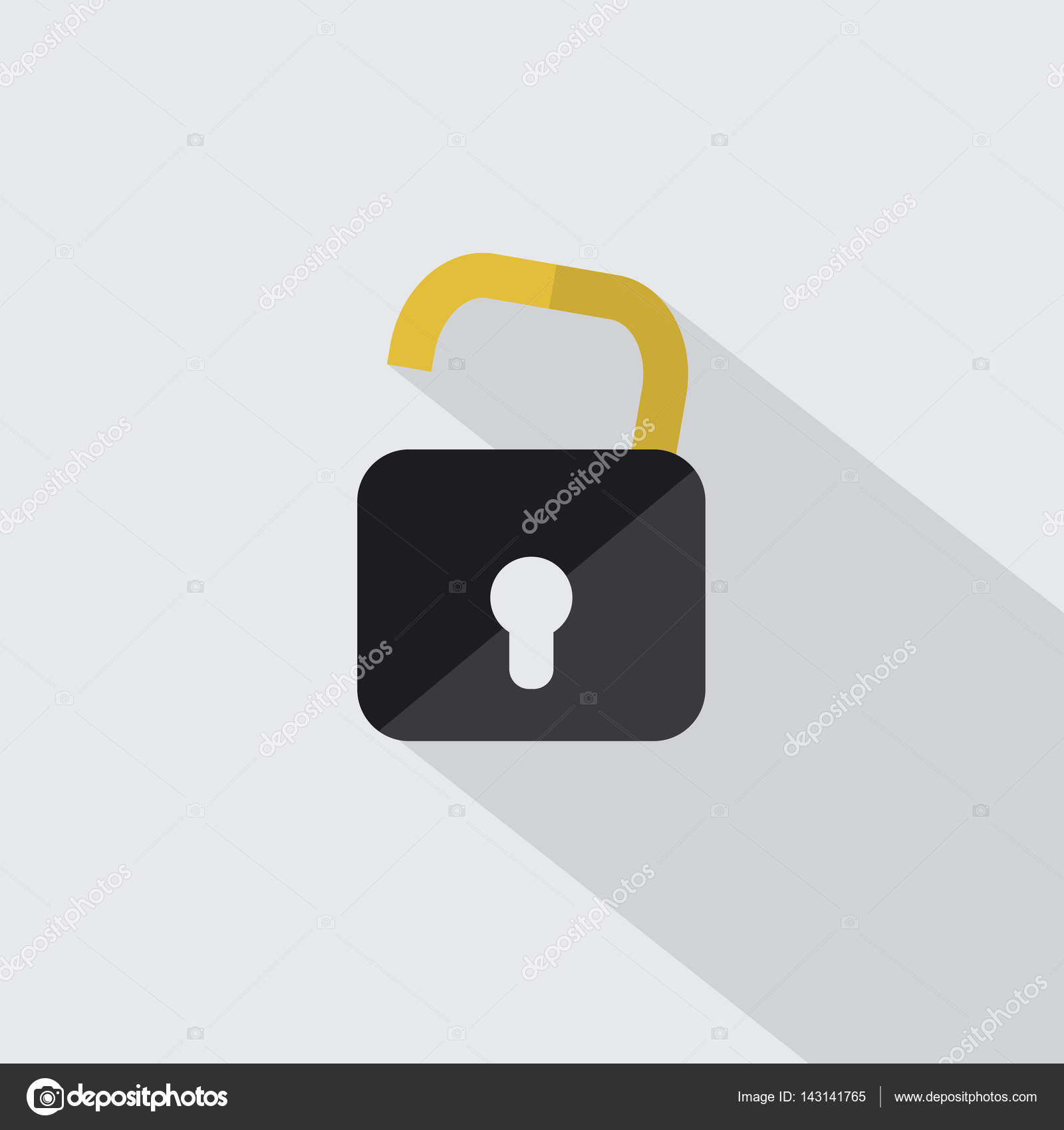 Open the lock icon with shadow Stock Vector by ©Osmanov 143141765